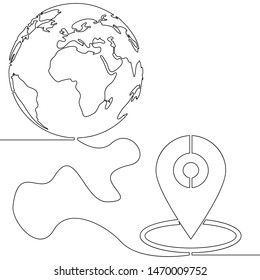 Continuous One Single Line Drawing World Stock Illustration 1470009752 ...