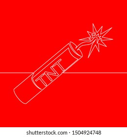 Continuous One Single Line Drawing Dynamite Stock Vector (Royalty Free ...