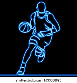 Continuous One Single Line Drawing Basketball Stock Illustration ...