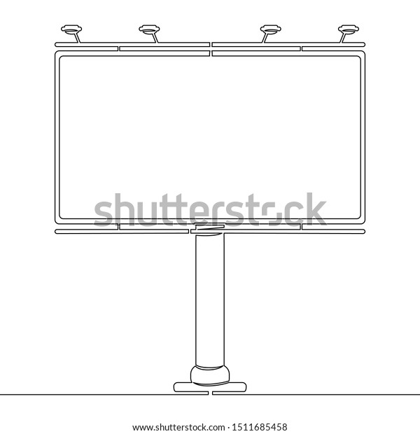 Continuous One Single Line Drawing Billboard Stock Illustration ...