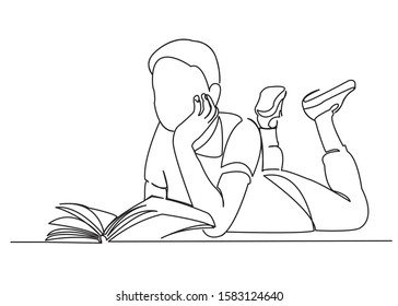 Continuous Single Drawn One Line Boy Stock Vector (Royalty Free) 1061210216