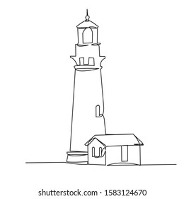 Continuous Single Drawn One Line Beacon Stock Illustration 1583124670 ...