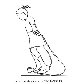 Continuous Single Drawn One Line Girl Stock Illustration 1621630519 ...