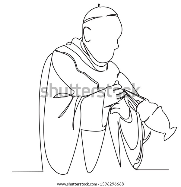 Continuous Single Drawn One Line Catholic Stock Illustration 1596296668 ...