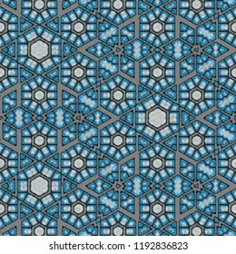 Continuous Tile Pattern Blue Colors Stars Stock Illustration 1192836823 ...
