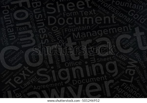 Contract Word Cloud Art On Blackboard Stock Illustration 501246952 ...