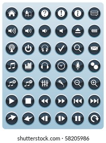 set buttons icons ui applications app Stock Vector (Royalty Free) 145876229