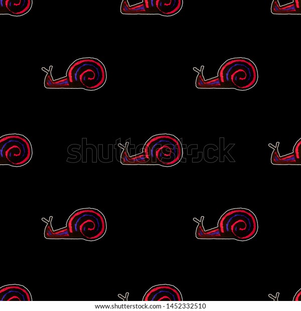 Conversational Seamless Pattern Design Snail Drawing Stock Illustration ...
