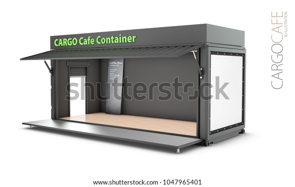 Converted Old Shipping Container Into Cafe Stock Illustration ...
