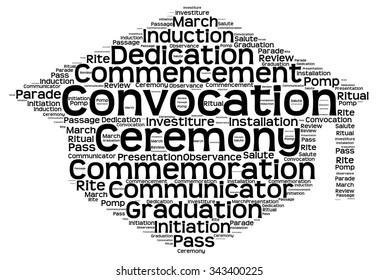 Convocation Word Cloud Illustration Mortar Board Stock Illustration ...