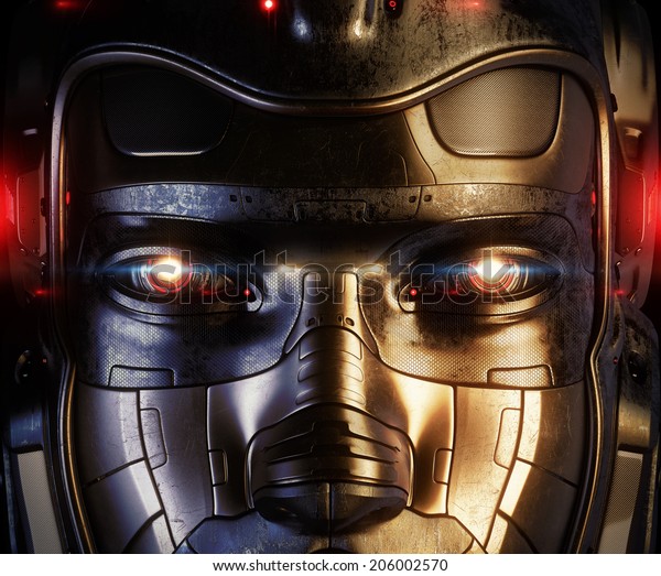 Cool Robotic Part Face Cyborg Mask 스톡 일러스트 206002570 | Shutterstock