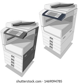Isometric Multifunction Office Printer Office Professional Stock Vector (Royalty Free ...