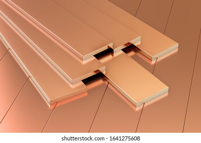 Copper Flat Bars Background 3d Rendering Stock Illustration 1641275608 ...