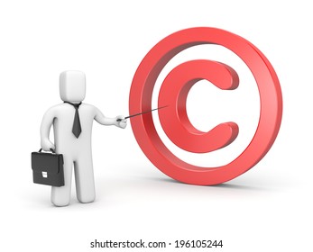 3d Man Copyright Symbol Stock Illustration 1418210552