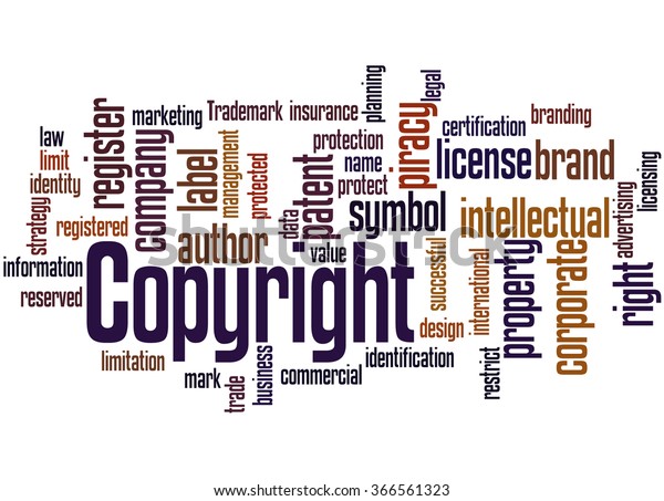 Copyright Word Cloud Concept On White Stock Illustration 366561323 ...