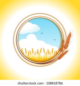 Corn Border Background Corn Field Blue Stock Illustration 108818786 ...