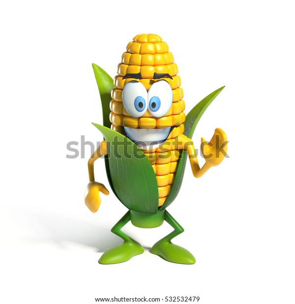 Corn Cartoon Character 3d Rendering Stock Illustration 532532479 ...