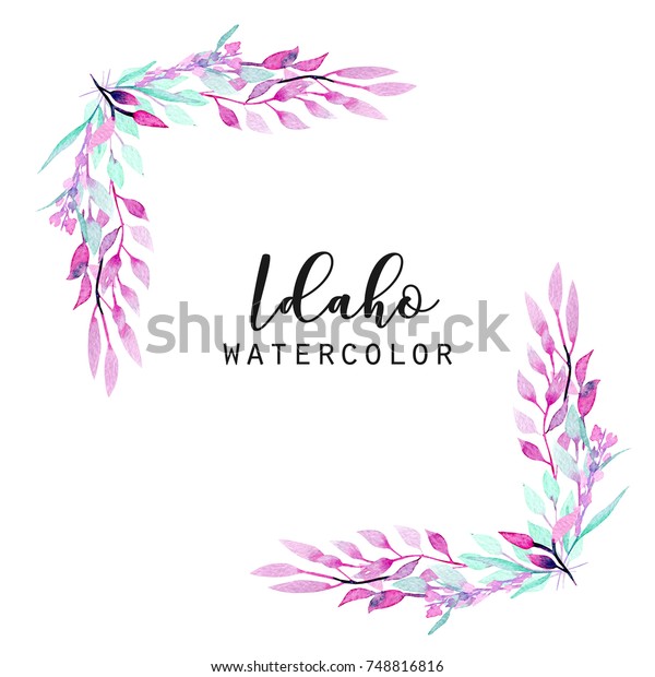 Corner Border Frame Simple Abstract Watercolor 库存插图 748816816