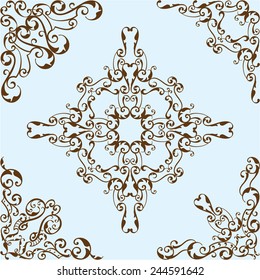 Corner Elements On Blue Stock Illustration 244591642 | Shutterstock