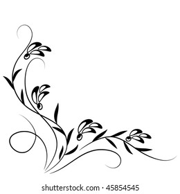 Vector Border Corner Design Stylized Thistle Stock Vector (Royalty Free ...