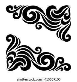 Corner Patterned Abstract Vintage Frame Greeting Stock Illustration ...