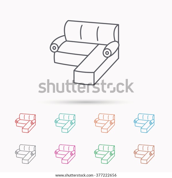Corner Sofa Icon Comfortable Couch Sign Stock Illustration 377222656