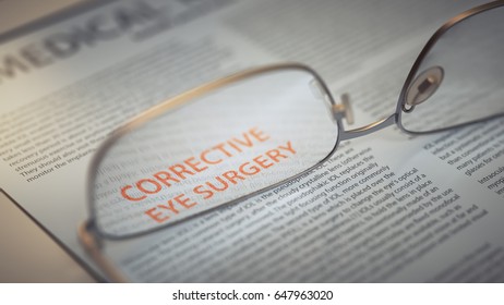 Corrective Eye Surgery Article Title Highlighted Stock Illustration ...