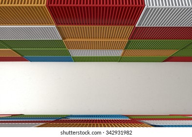 Corridor Between Two Rows Stacked Colorful Stock Illustration 342931982 ...