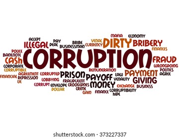 Corruption Word Cloud Concept On White Stock Illustration 373227337 ...