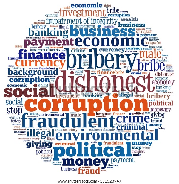 Corruption Word Collage Stock Illustration 131523947