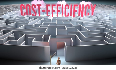 Cost Efficiency Challenging Path That Leads Stock Illustration ...