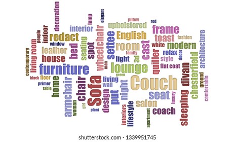Couch Word Cloud Jumbled Isolated On 스톡 일러스트 1339951745 | Shutterstock