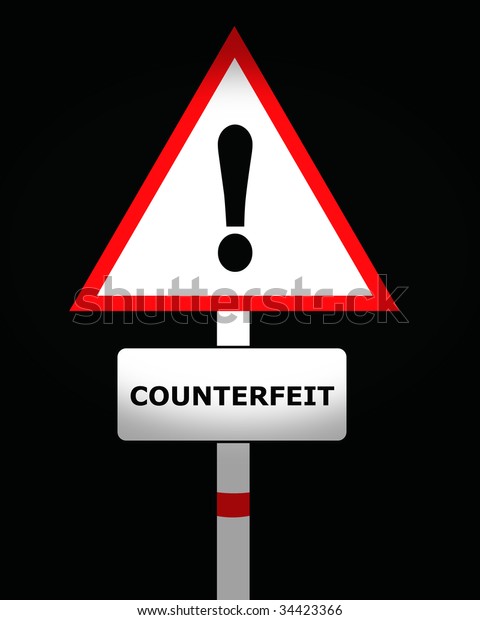 Counterfeit Warning Sign 库存插图 34423366 | Shutterstock