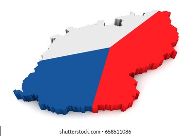 Country Shape Czech 3d Rendering Country Stock Illustration 658511086 ...