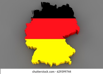 Country Shape Germany 3d Render Country Stock Illustration 629399744 ...