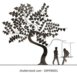 Couple Under Tree Stock Illustration 109930031 | Shutterstock