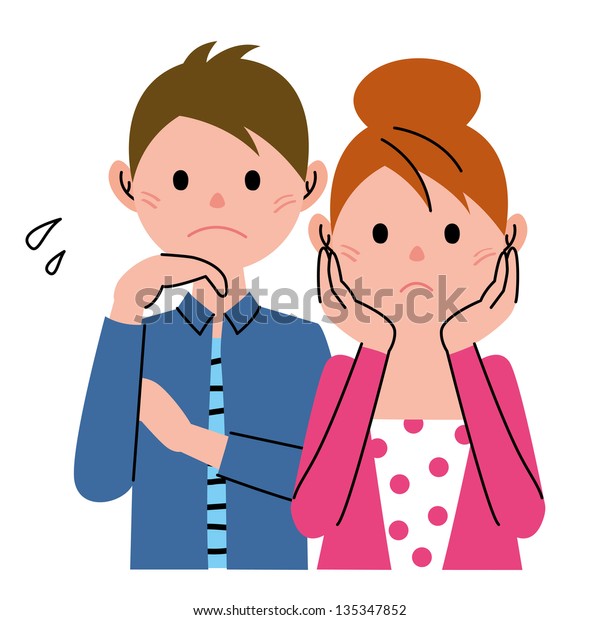 Couple Worry 스톡 일러스트 135347852 | Shutterstock