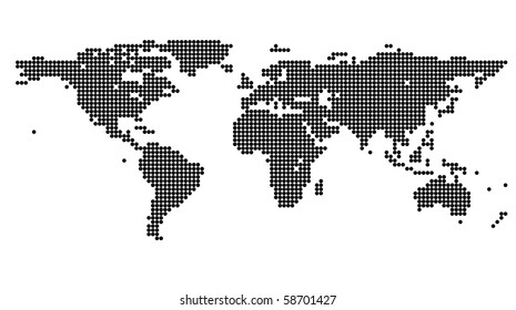 Scribble Sketch World Map On Gridvector Stock Vector (Royalty Free) 245420773
