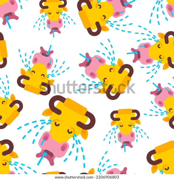 Cow Crying Head Pattern Seamless Beefs Stock Illustration 2206906803 ...