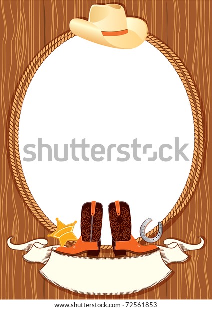 Cowboy Poster Background Design Cowboy Elements Stock Illustration ...