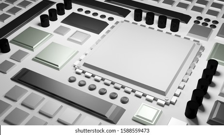 Cpu Socket Motherboard Simple Simplified Grayscale Stock Illustration ...