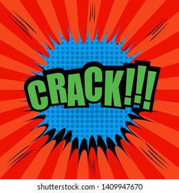 Crack Comic Bubble Text Blue Blot Stock Illustration 1409947670 ...