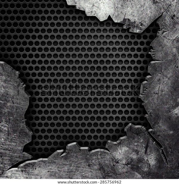 Crack Metal Background Template Stock Illustration 285756962