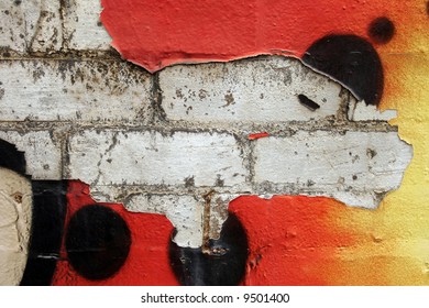 Cracked Graffiti Brickwork Stock Illustration 9501400 | Shutterstock