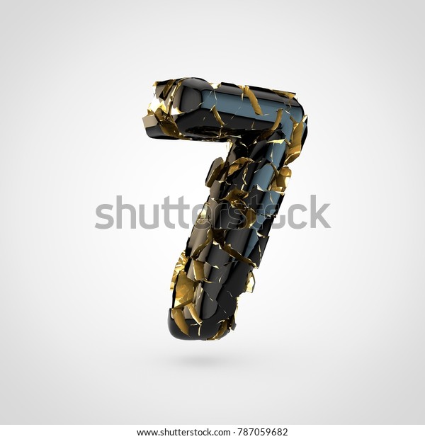 Стоковая иллюстрация «Cracked Number 7 3d Render Cracked», 787059682