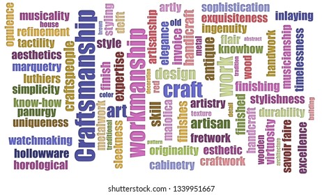 Craftsmanship Word Cloud Randomised On White Stock Illustration ...
