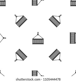 Crane Hook Lifts Container Pattern Repeat Stock Illustration 1105444478