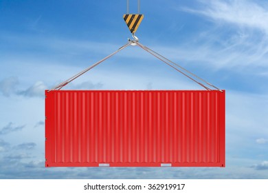 Red Shipping Cargo Container Hook Transportation Stock Illustration ...