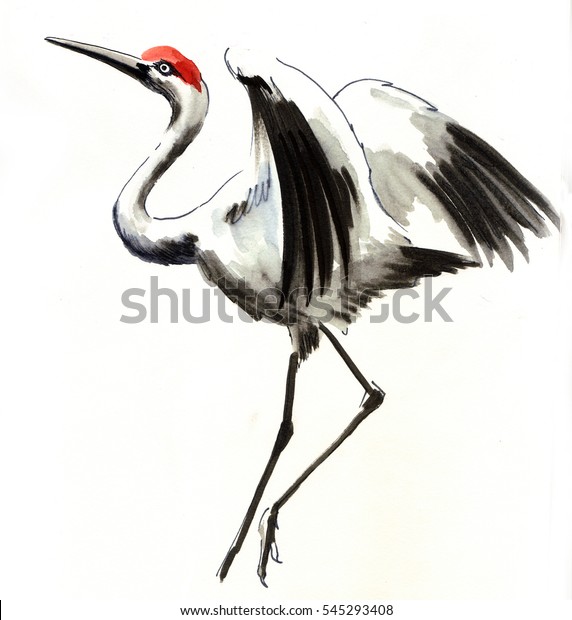 Crane Sketch Stock Illustration 545293408