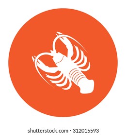 Crawfish Flat White Symbol Orange Circle: vector de stock (libre de ...
